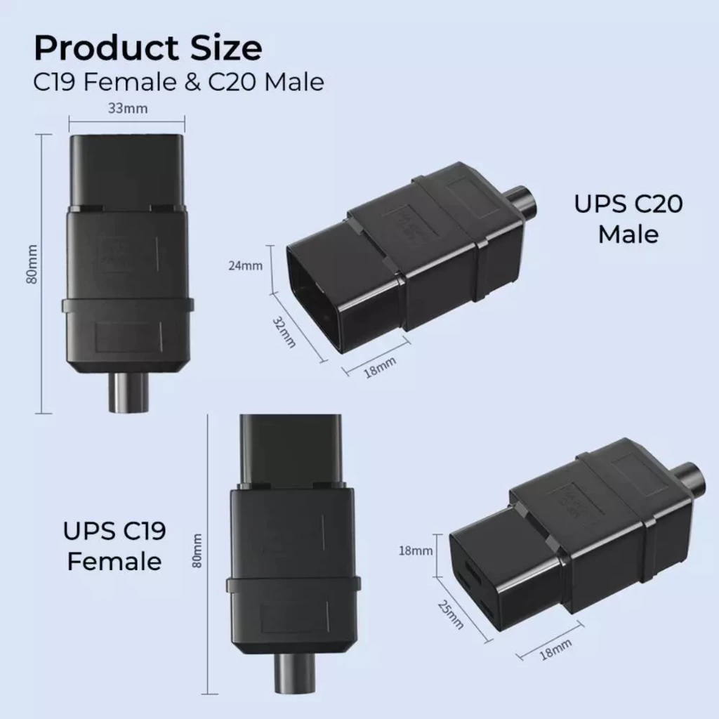 HEAVY DUTY PDU/UPS AC IEC POWER PLUG C19 C20 16A 250V Electrical Power ...