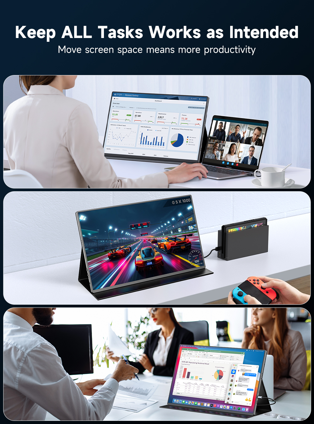 【Local delivery】EVICIV 4K Portable Monitor 16-inch Gaming/Office 3840* ...