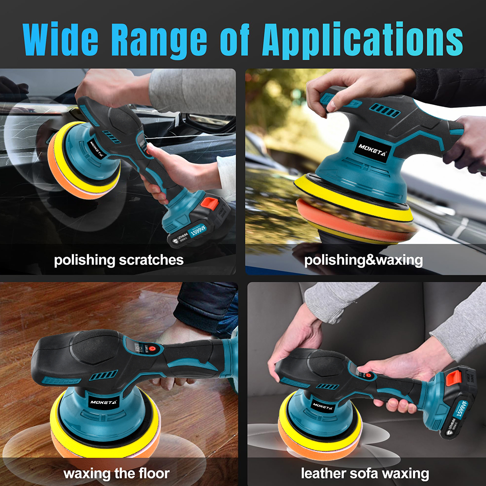 🔥1599VF Car Polisher Handheld Cordless Polishing Sanding Waxing Machine ...