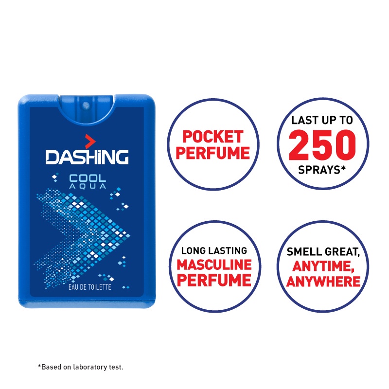 DASHING Pocket Perfume EDT Cool Aqua 18ml | Long Lasting | Minyak Wangi ...