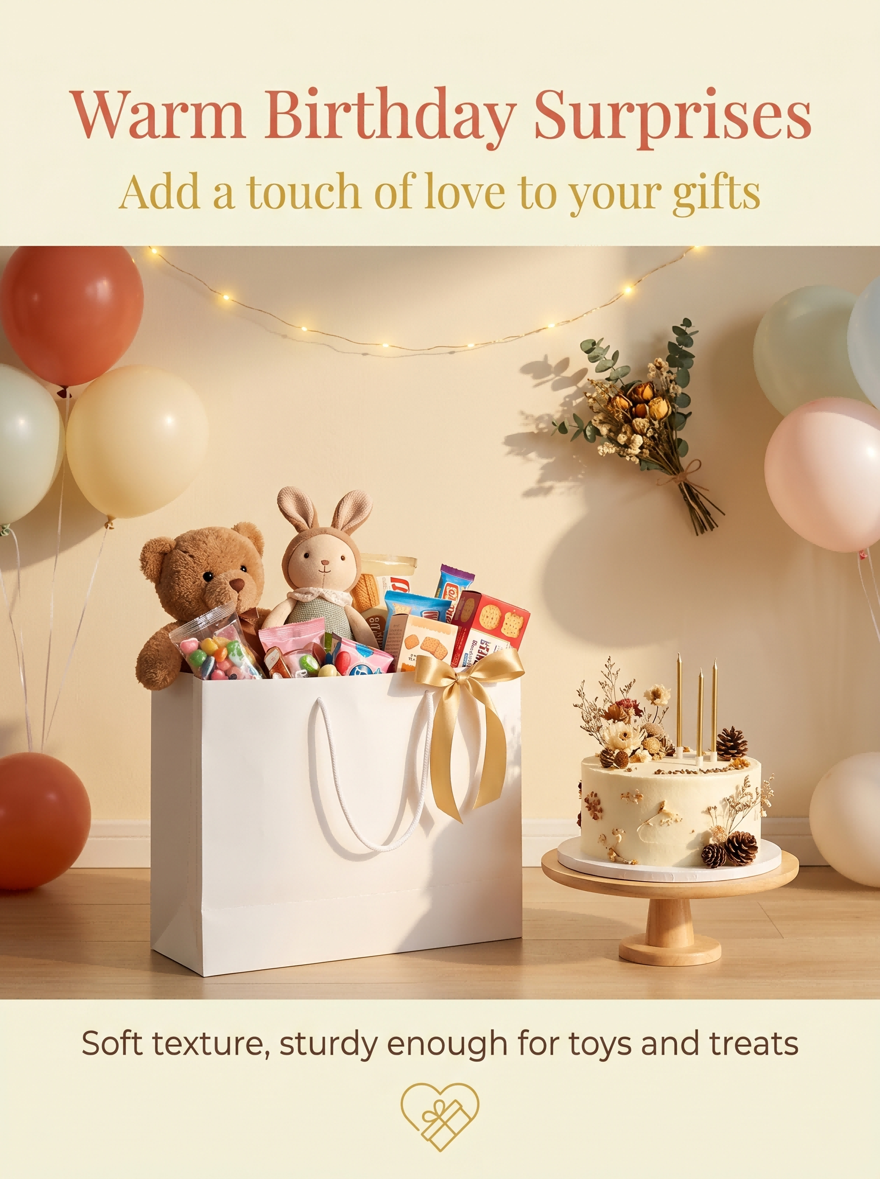 Ready Stock White Kraft Paper Gift Bag 220GSM Thick Strong Rope Handle ...