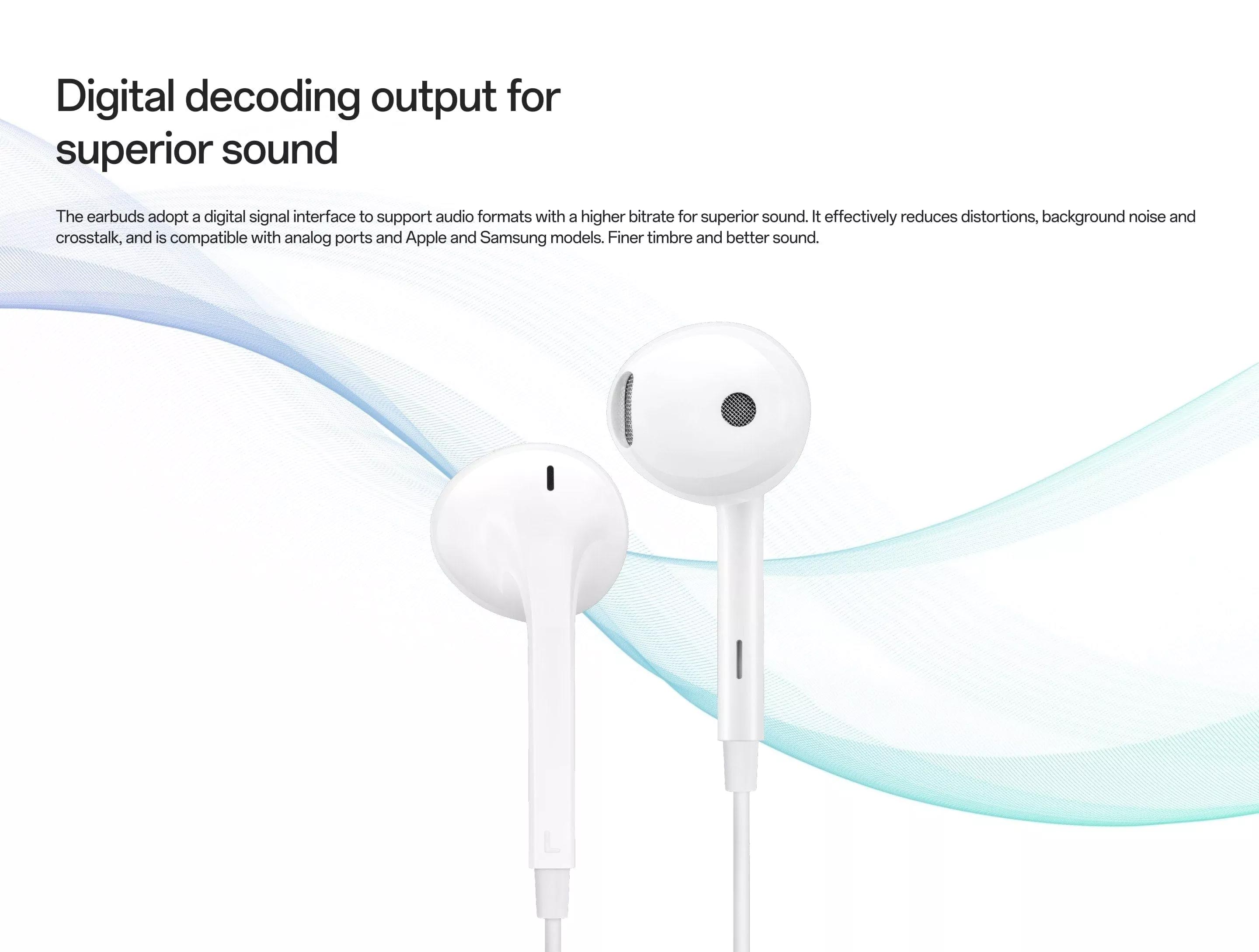 OPPO MH136 Type-C Half In-Ear Wired Earphones | Type-C Digital Version ...