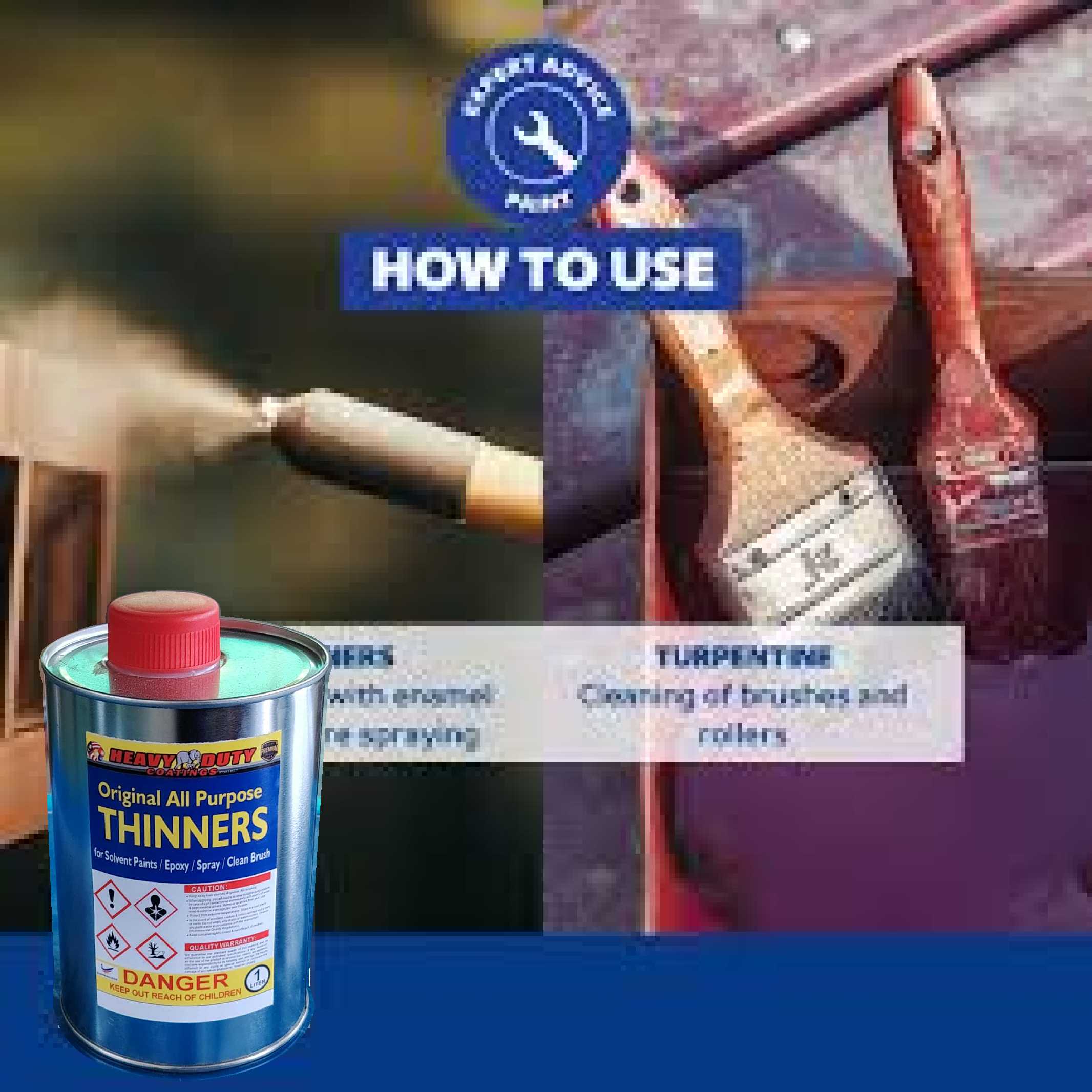 THINNERS ORIGINAL ALL PURPOSE FOR SOLVENT PAINTS / EPOXY / SPRAY / CLEAN BRUSH ( HEAVY DUTY ...