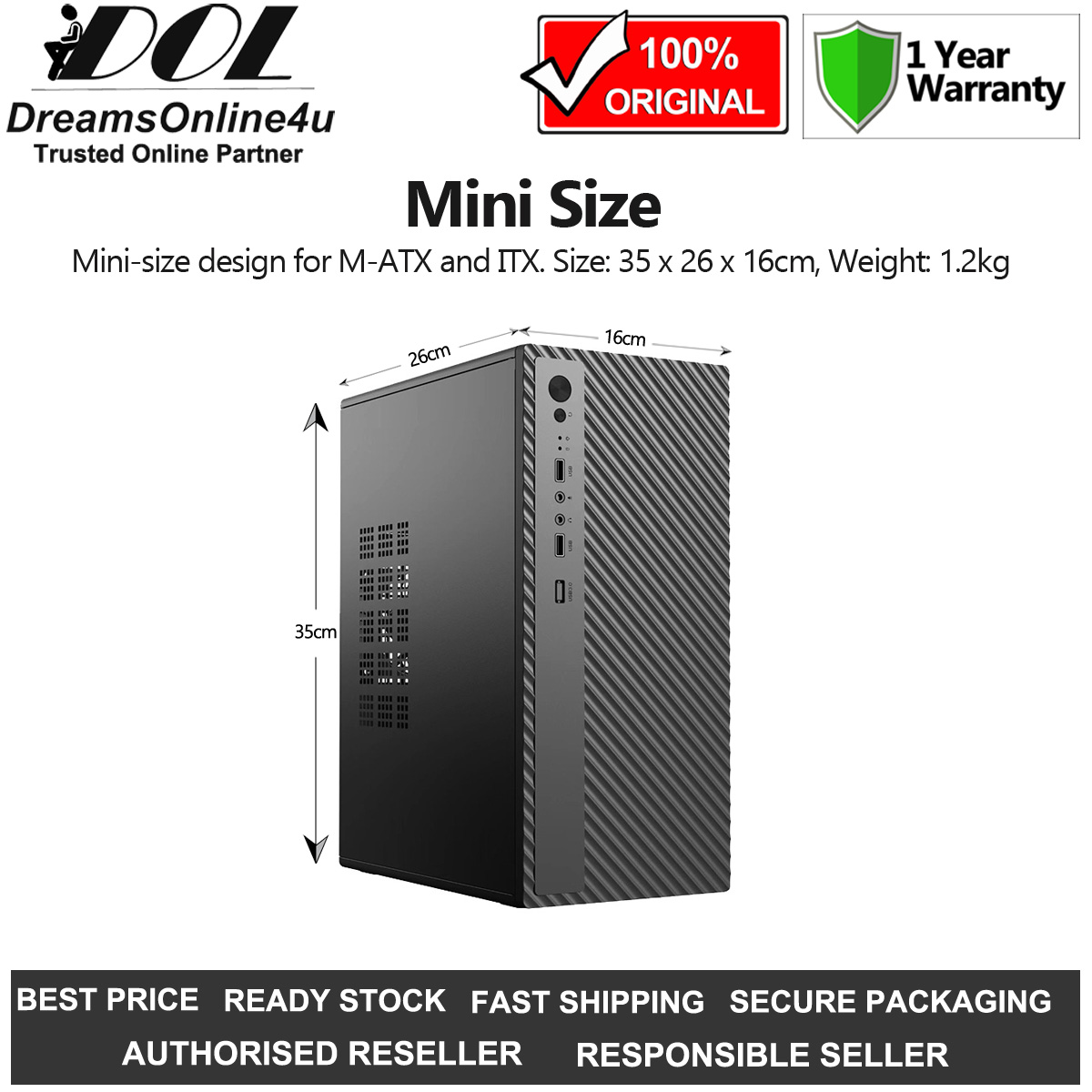 AY-Case 005 Affordable Mini-iTX M-ATX USB 2.0 Slim Portable Desktop ...