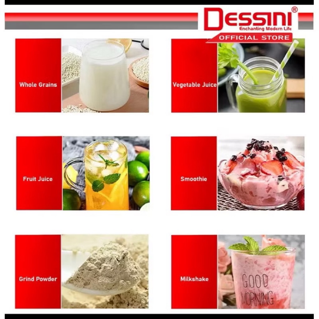 DESSINI ITALY 1.5L Stainless Steel Blender Grinder Mixer Juicer ...