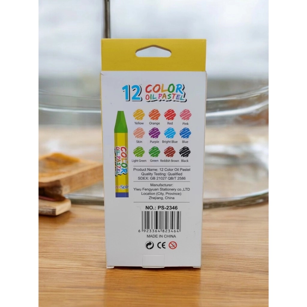 PS-2346 12 Warna Crayons Set ️ | Triangular Non-Toxic Colouring Pencils ...