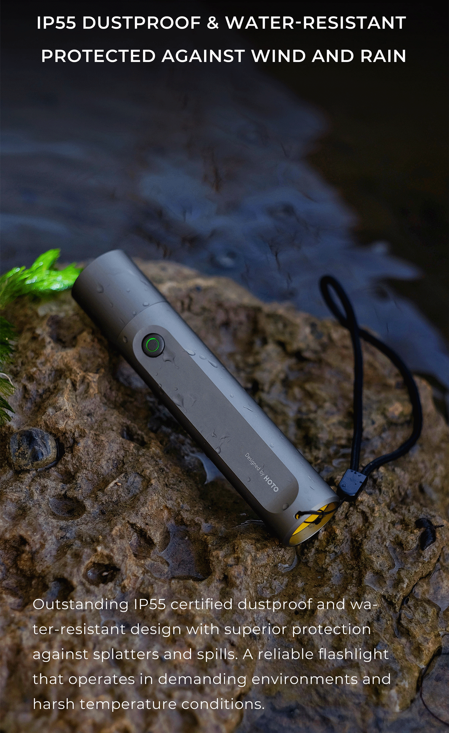 HOTO Flashlight Fit With Light Diffuser 24 Hour Battery Life IP55 ...