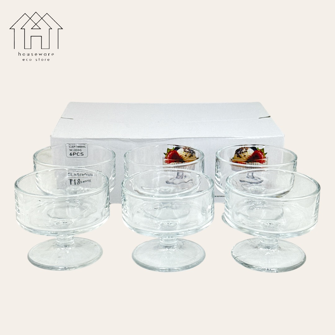 Glass Dessert Cup Ins Style Cold Drink Ice Cream Cup GlassWare Cawan ...
