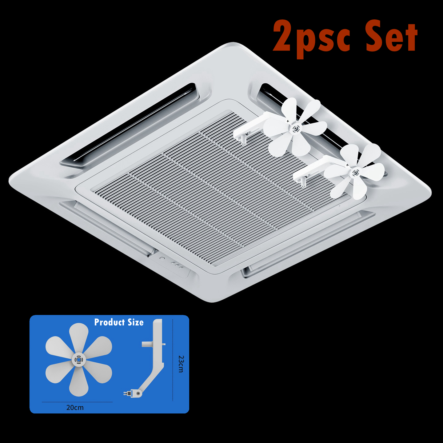 Aircond Wind Guide Fan Cassette Central Aircon Fan 360° Air Conditioner ...