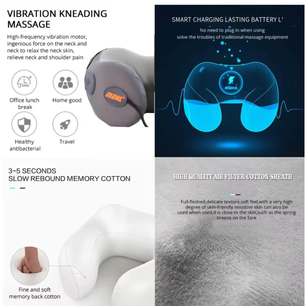 MDHL MD - 9838 - Electric Neck Massager Pillow | Heat & Kneading | Portable Neck & Shoulder ...
