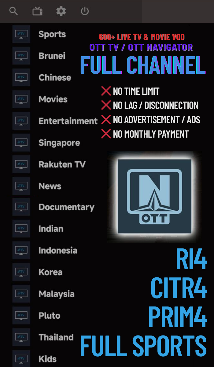 OTT NAVIGATOR lPTV LIFETIME OTT | Shopee Malaysia