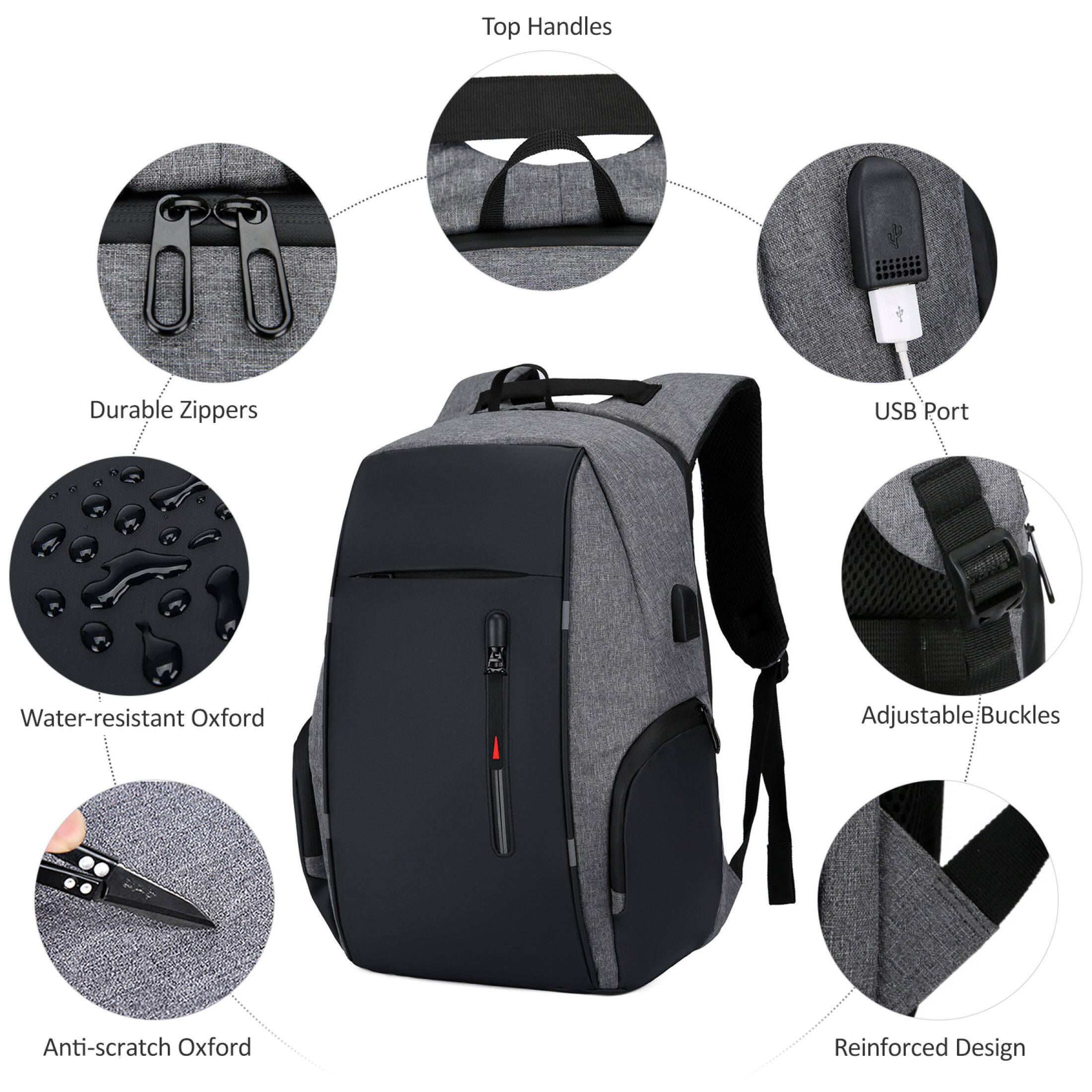 Malaysia Stock Multifunctional Waterproof Laptop Backpack USB Charging ...