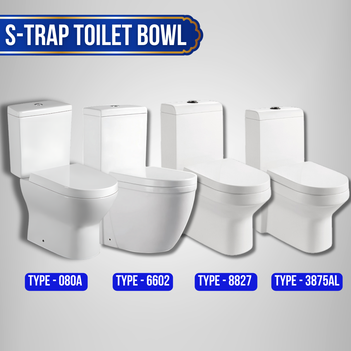 C&C Full Set S-Trap Toilet Bowl Black and Seat Cover Set lengkap Jamban ...