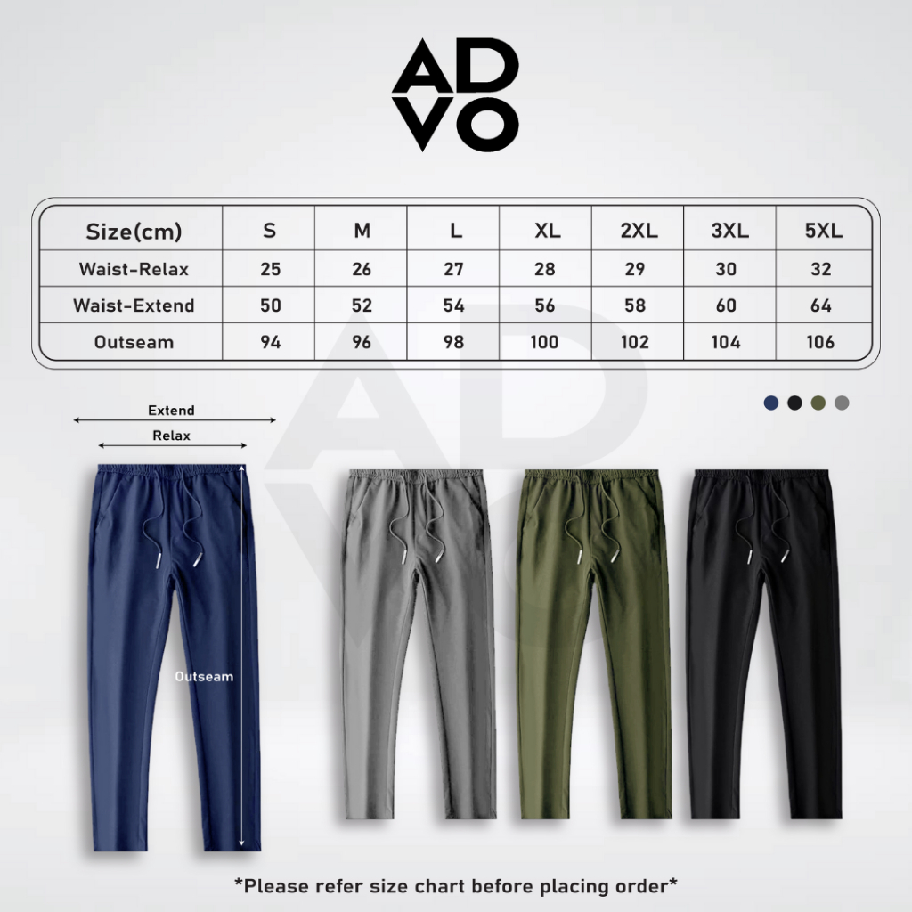 ADVO Long Pants Men Polyester Seluar Panjang Lelaki Track Pants Seluar ...