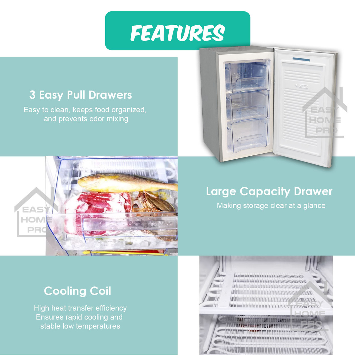 NIPPON NFZ-A70 SINGLE DOOR MINI FREEZER 70L (SILVER) ENERGY EFFICIENT SILENT COMPACT | Shopee ...