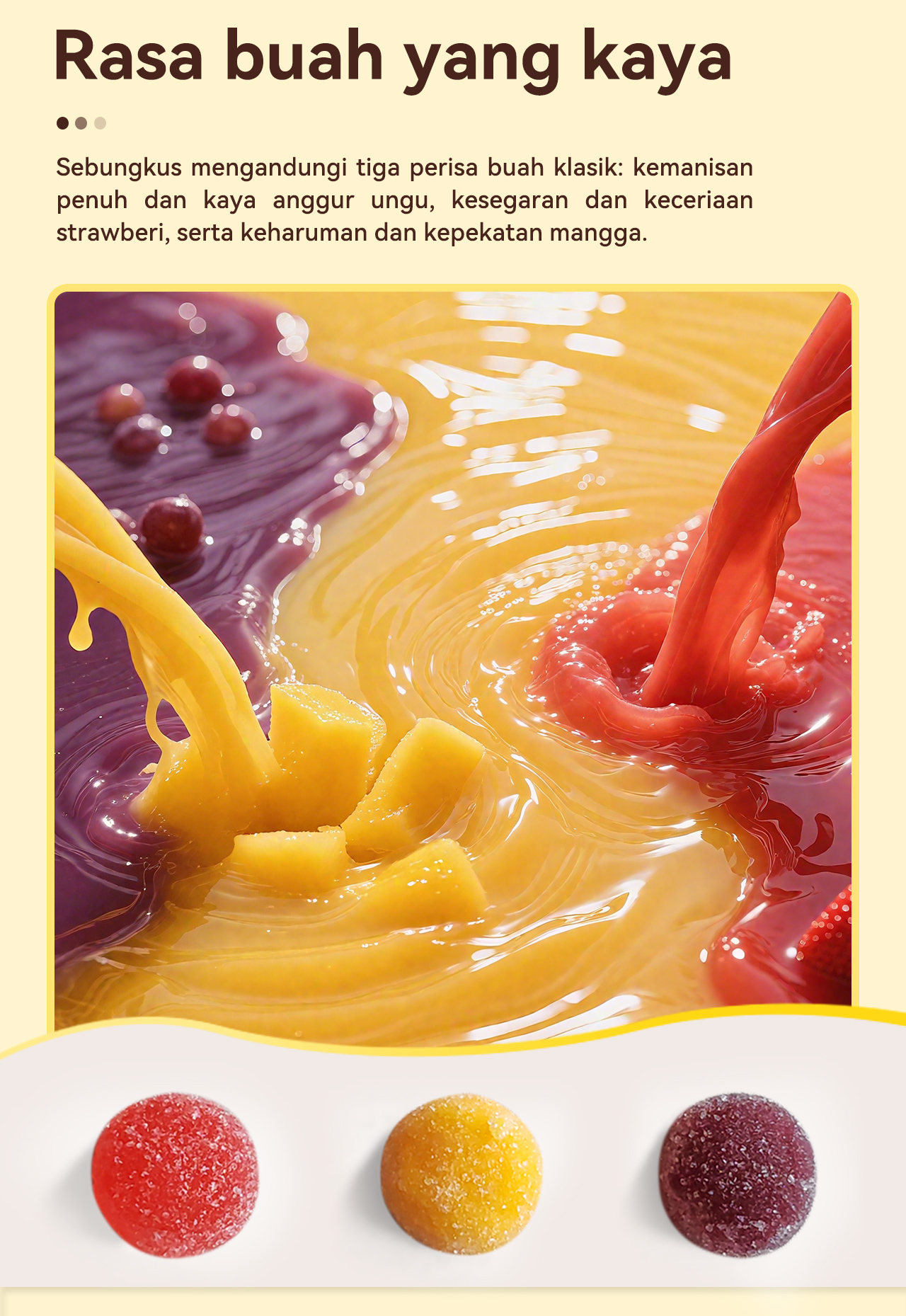 [COD]Coowy Fruit Sandwich gummy 65 keping Halal Mangga Anggur Strawberi ...