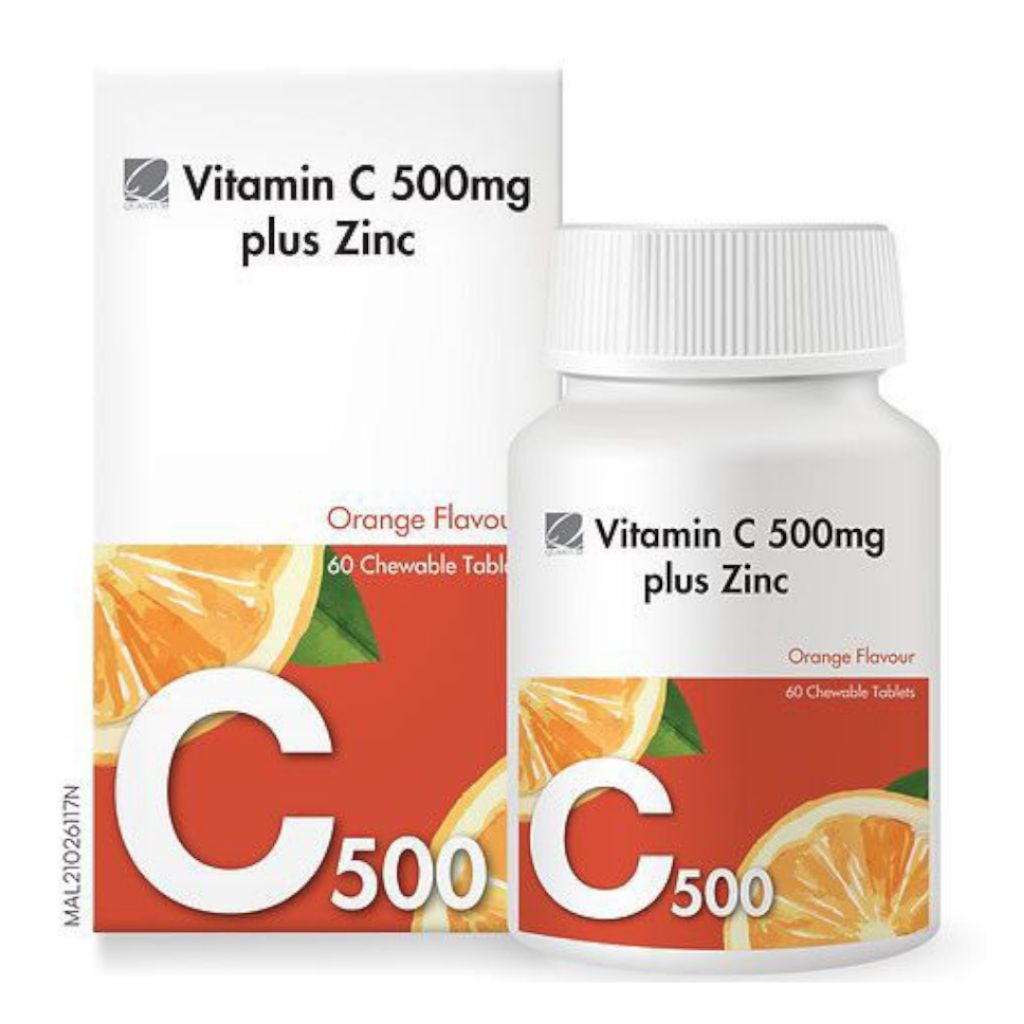 Vitamin C 500mg Plus Zinc 60 Chewable | Immune Boost & Daily Protection ...