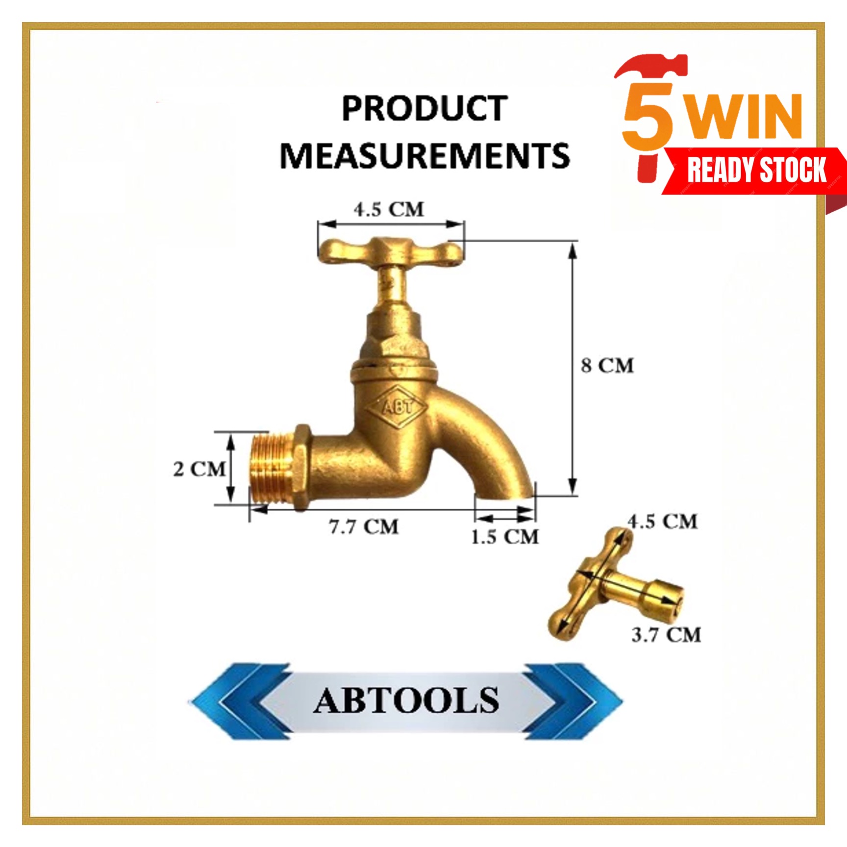 1/2” Loose Key Bib Water Pipe Tap 🔥 Ready Stocks 🔥 (ABTOOLS / CITY ...