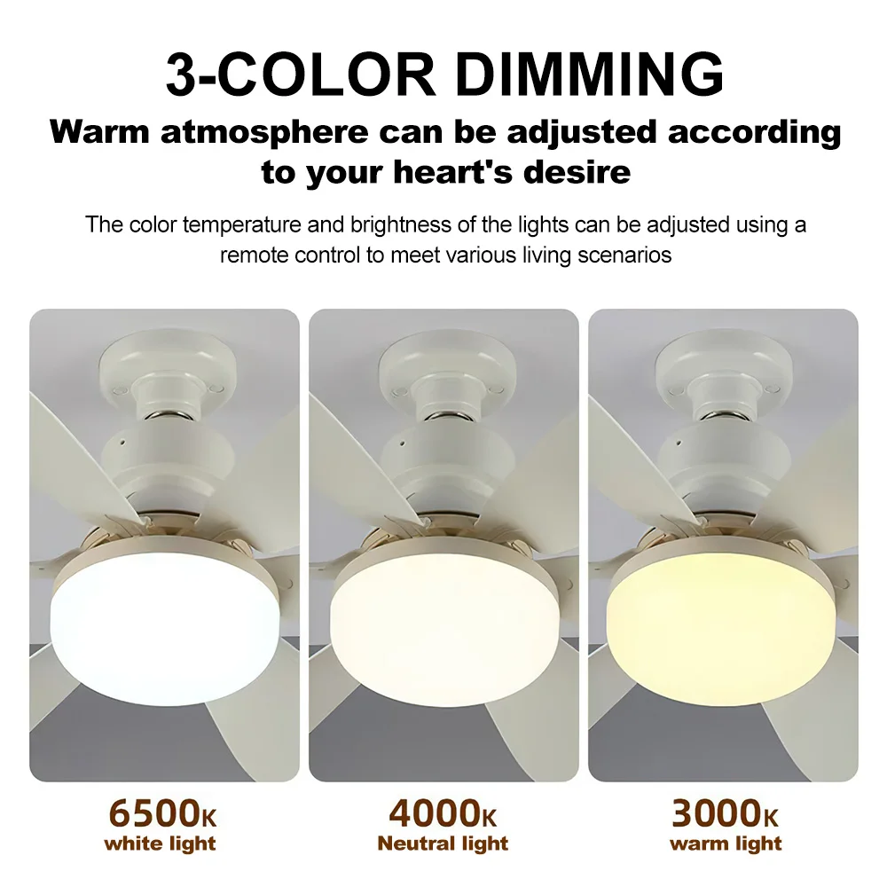 The New E27 Smart Fan Light 40W 30W Wireless Remote Control Led Ceiling ...
