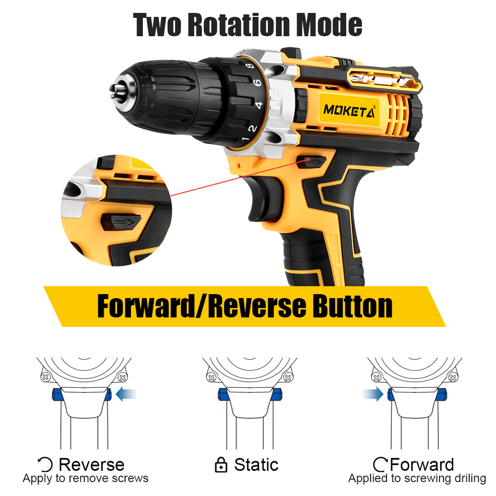 599VF Cordless Impact Drill 29 Set Car Cordless Drill +2 Lithium ...