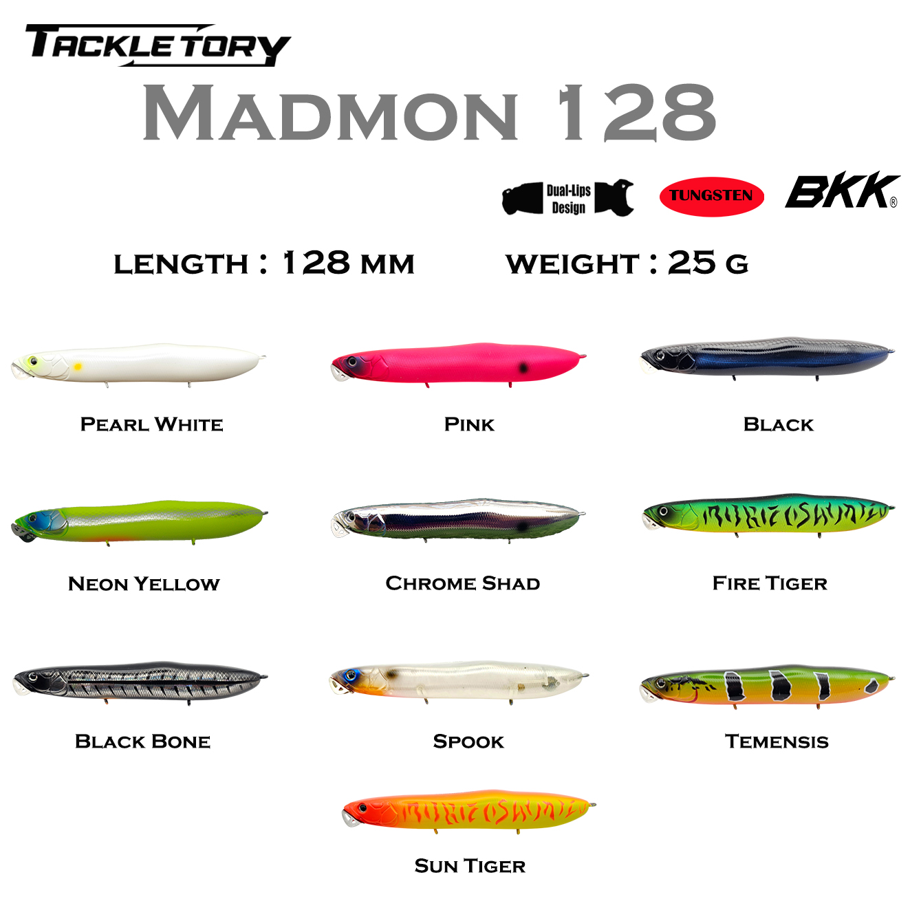 Tackle Tory Madmon 128 Topwater Fishing Lure - 128mm 25g Gewang Pancing ...