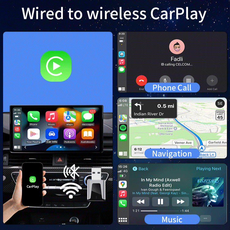 2025 Wireless Carplay Adapter Apple Carplay Android Auto Wire to ...