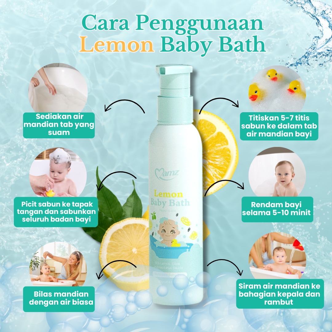 MAMZ OFFICIAL HQ Lemon Baby Bath Sabun Baby 125ml Melegakan Demam ...