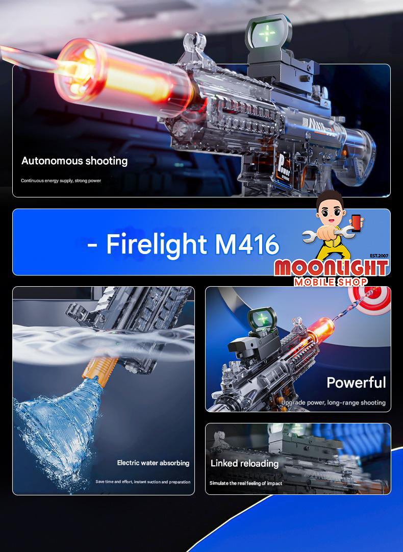 M416 Electric Water Gun Automatic Blaster Kids Beach Toy Guns Recoil ...