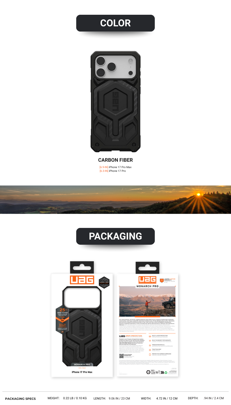 UAG Monarch Pro MagSafe Case + Camera Control Button for iPhone 17 ...