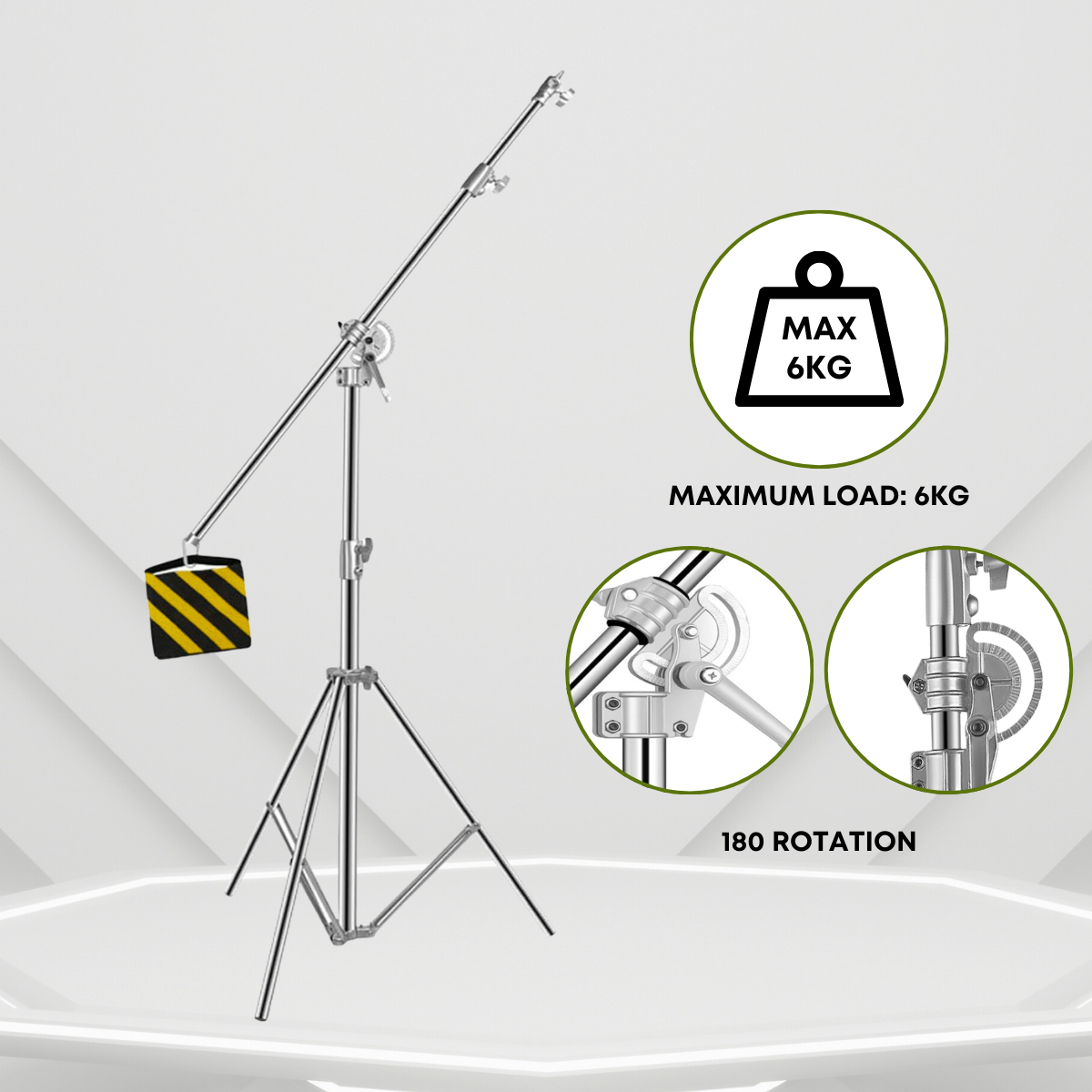 GS PREMIUM SERIES BOOM ARM HEAVY DUTY 2 IN 1 LIGHT STAND AND BOOM STAND ...