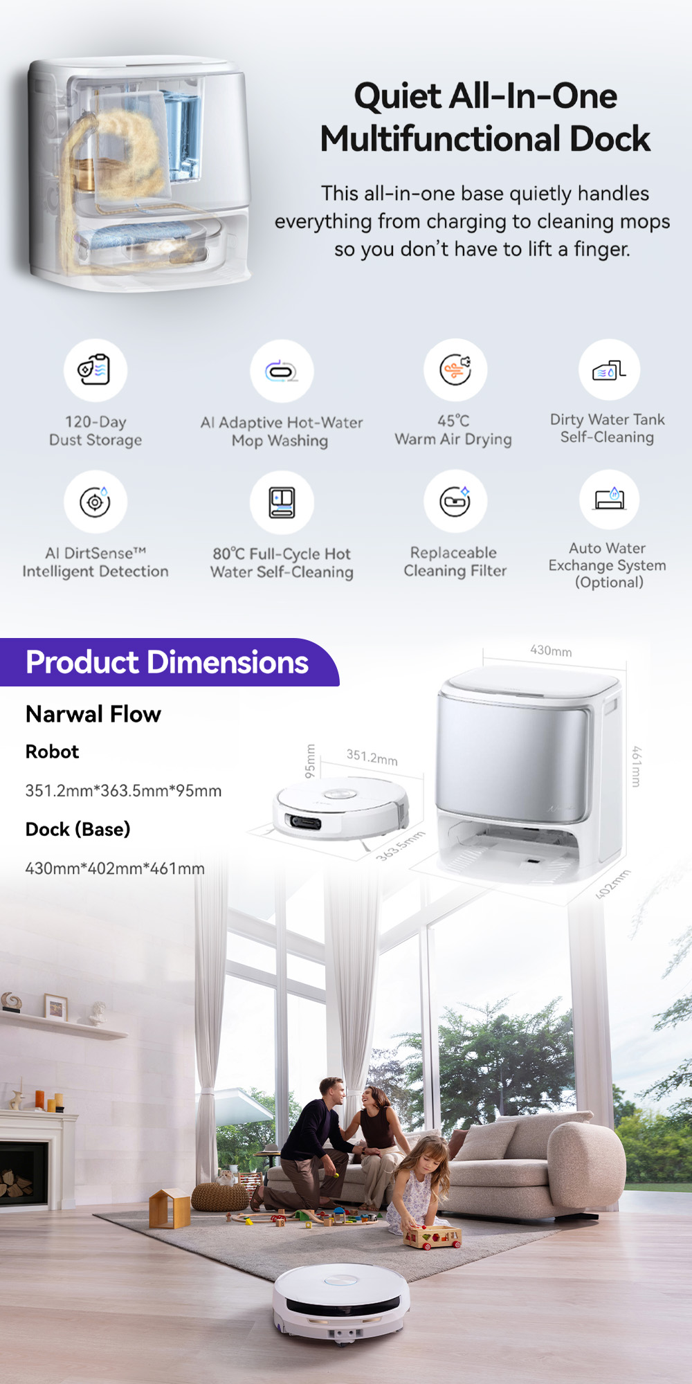 [New] Narwal Flow Robot Vacuum & Mop | Real-Time Self-Cleaning | 22,000 ...