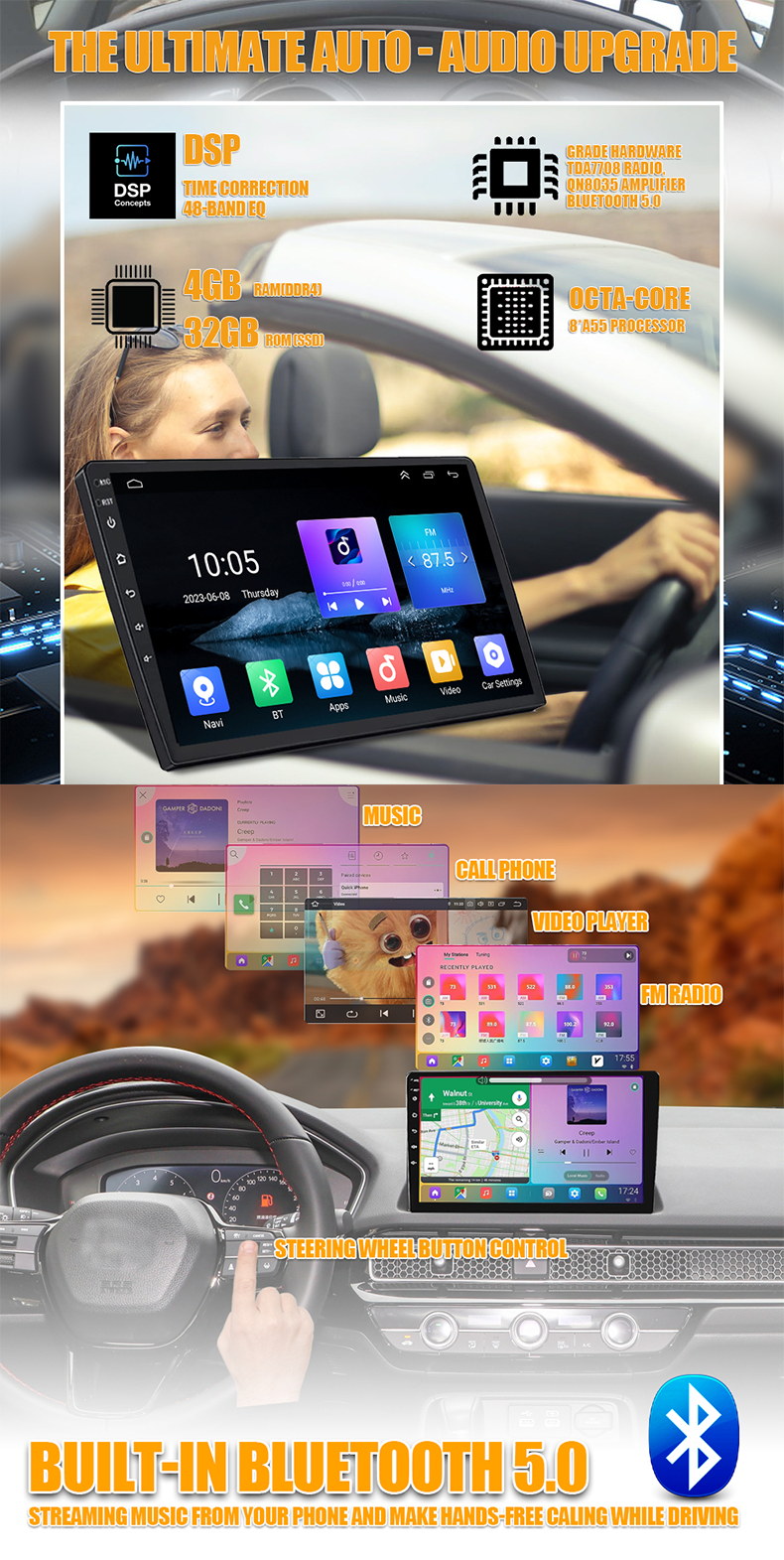 Android Player 7/9/10 Inch Carplay Video Octa Core Car Player Android ...