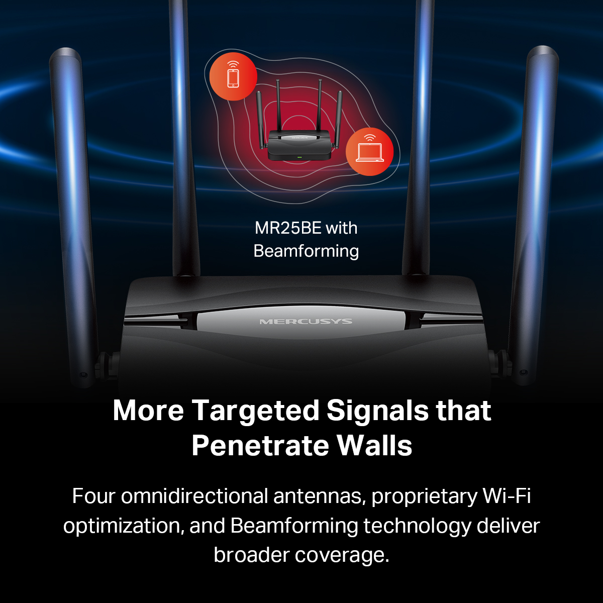 Mercusys MR25BE BE3600 WiFi-7 Dual Band Router 3.6Gbps / 4 Antenna ...