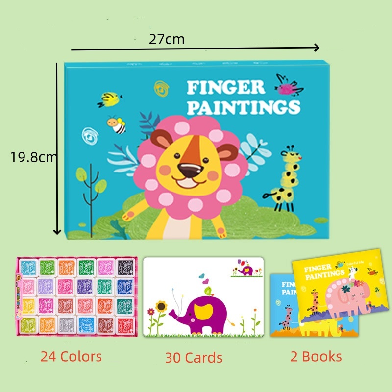Finger Painting Art Kit Set/12&24 Colors Stamp Pad/DIY Art Craft Kid ...