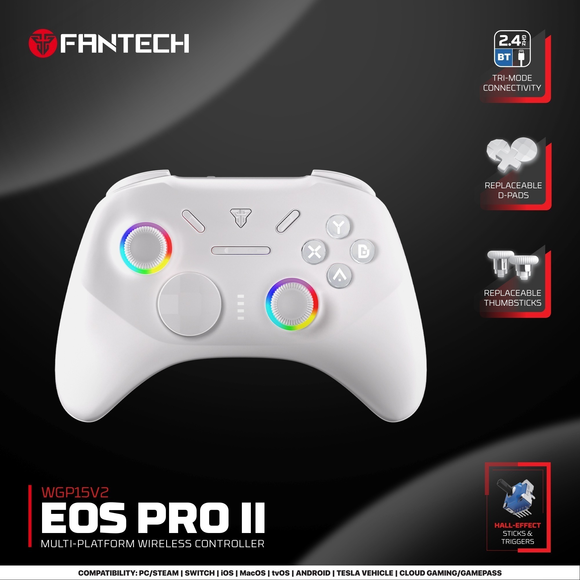 Fantech WGP15v2 EOS Pro II Multi-Platform Wireless Controller Hall ...