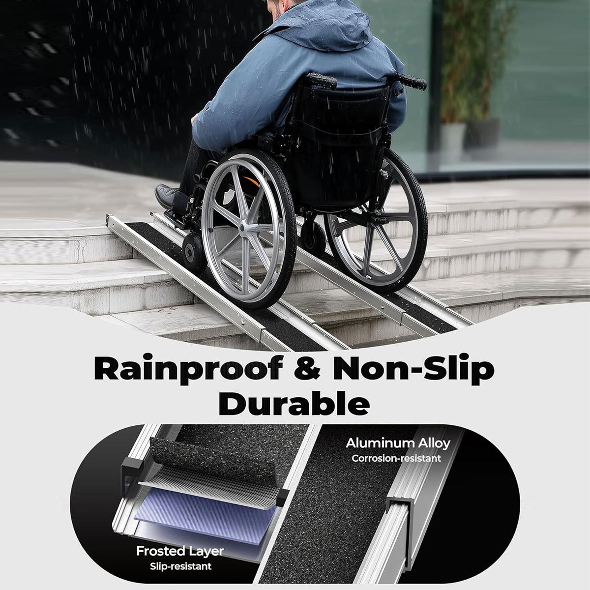 Wheelchair Ramp Aluminium Portable Foldable Ramp wheelchair Bike Ramp ...