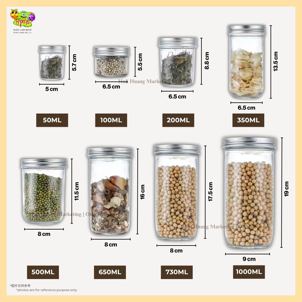 Glass Jar Mason Jar Glass Jar with Lid Airtight Jam Food Storage ...
