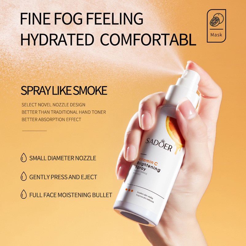 SADOER Vitamin C Brightening Spray 100ml – Hydrating, Moisturizing ...