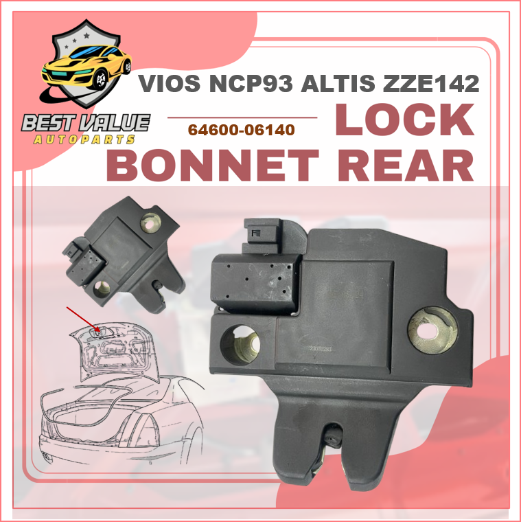 TOYOTA ALTIS ZZE142 2008 VIOS NCP93 REAR BOOT LOCK BONNET WITH ACTUATOR ...
