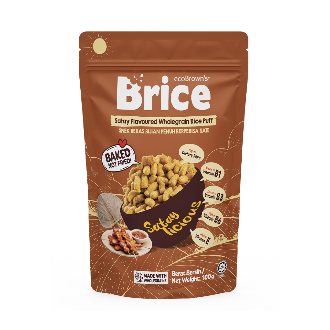 [100g] ecoBrown’s Brice Satay Flavored Wholegrain Rice Puff | Baked ...