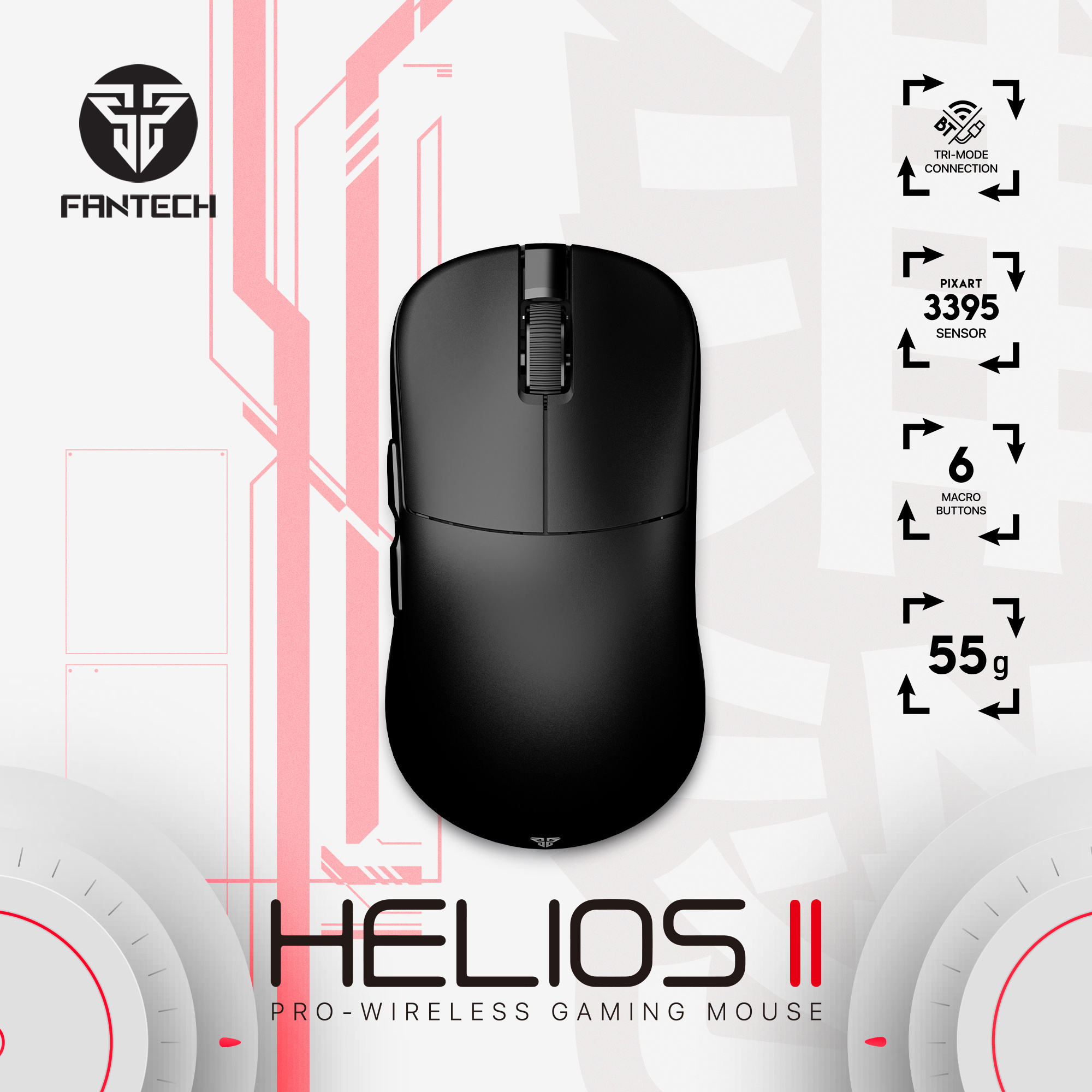 FANTECH 1K Helios II Pro-Wireless Gaming Mouse XD3v3 | Shopee Malaysia