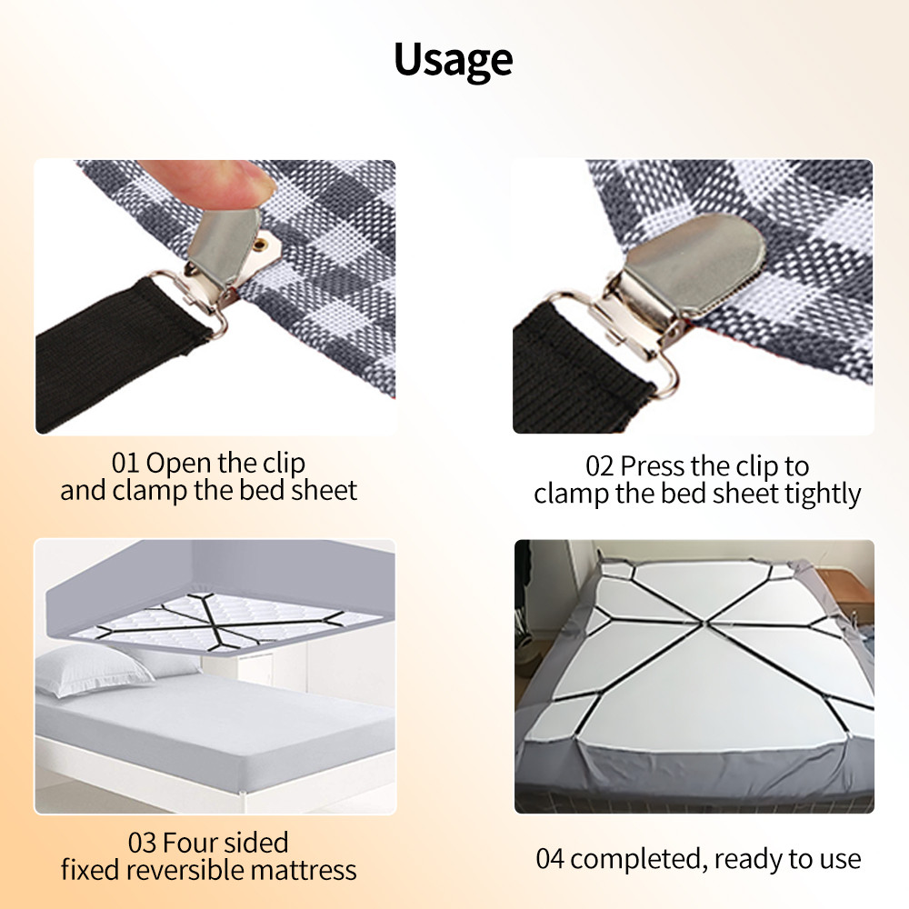 BN 12 Clips 6 Sides Adjustable BedSheet Clipper Bed Sheet Clip Elastic ...