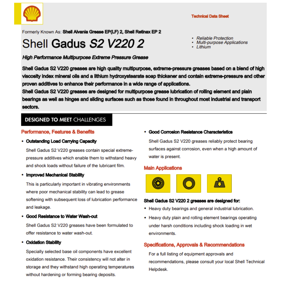 Shell Gadus S2 V220 2 (18kg) High Performance Multipurpose Extreme ...