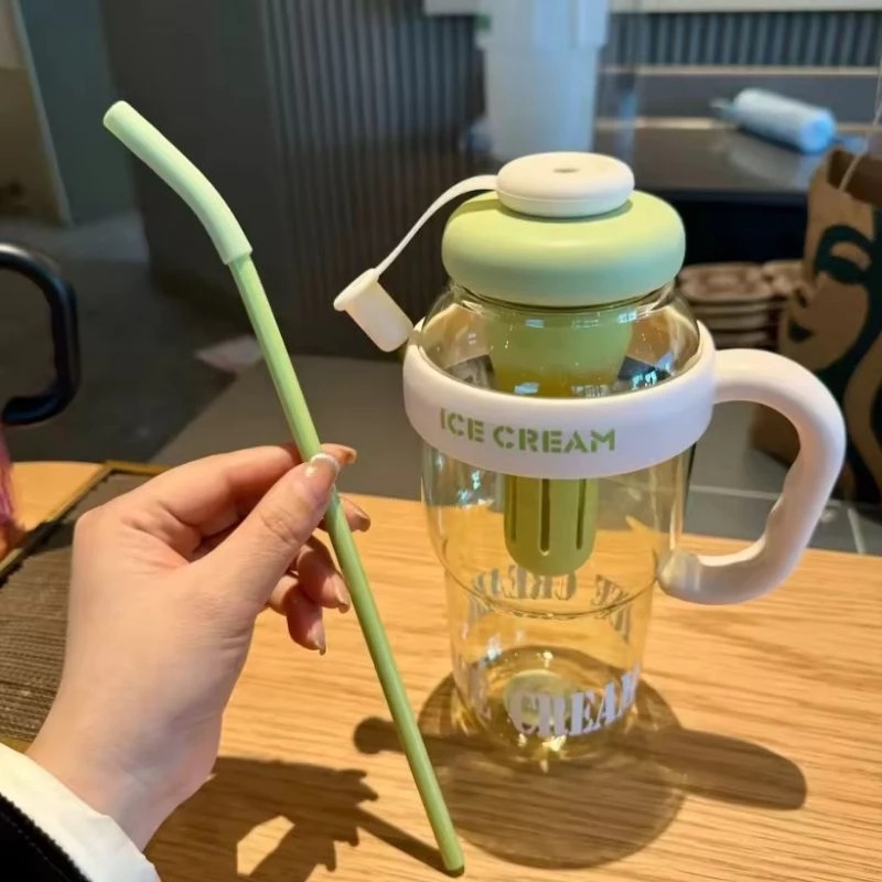 1300ml Big Mug Ins Style Water Cup High-looking straw kettle cute ...