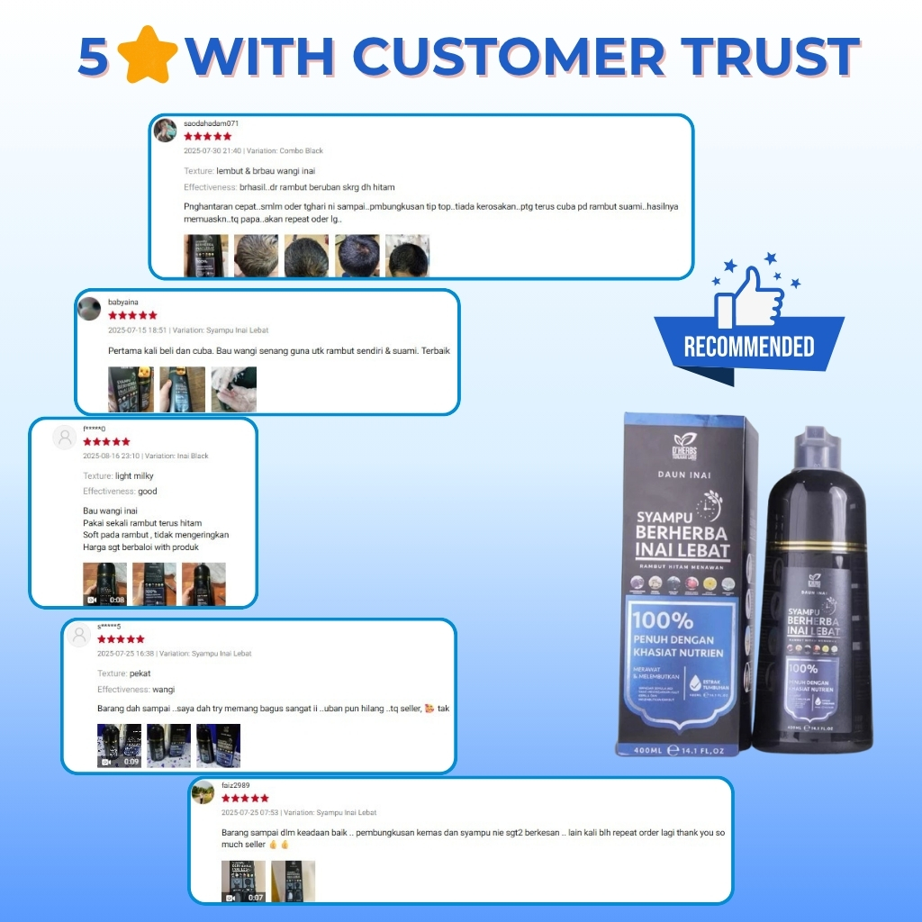 SYAMPUBERHERBA INAI LEBAT Shampoo DHerbs Black Hair Color Safe ...
