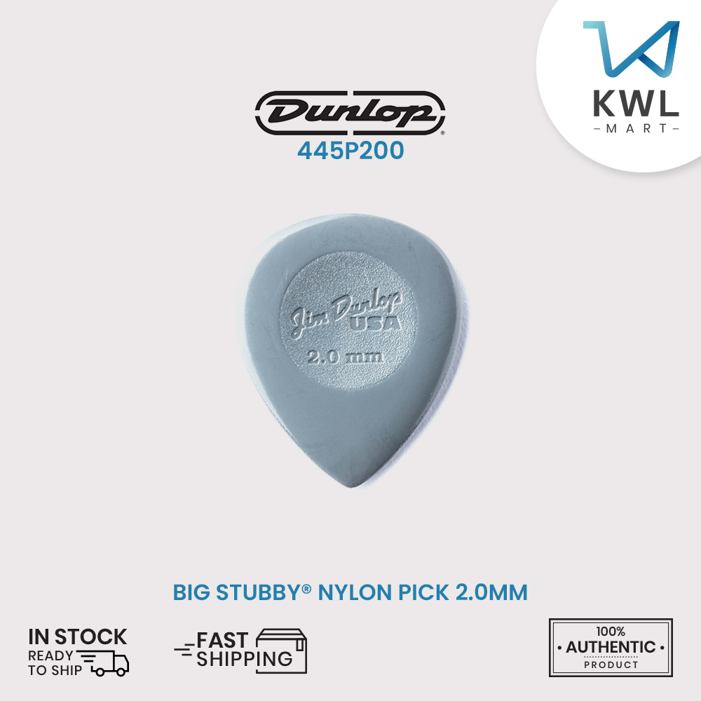 Jim Dunlop 445P200 Pemetik Gitar BIG STUBBY® NYLON PICK | 2.0MM ...