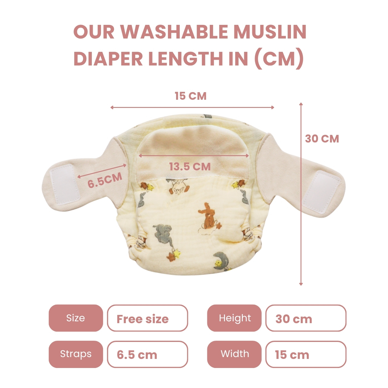 MOM'S HEART BOY & GIRL INFANT WASHABLE MUSLIN DIAPER | Shopee Malaysia
