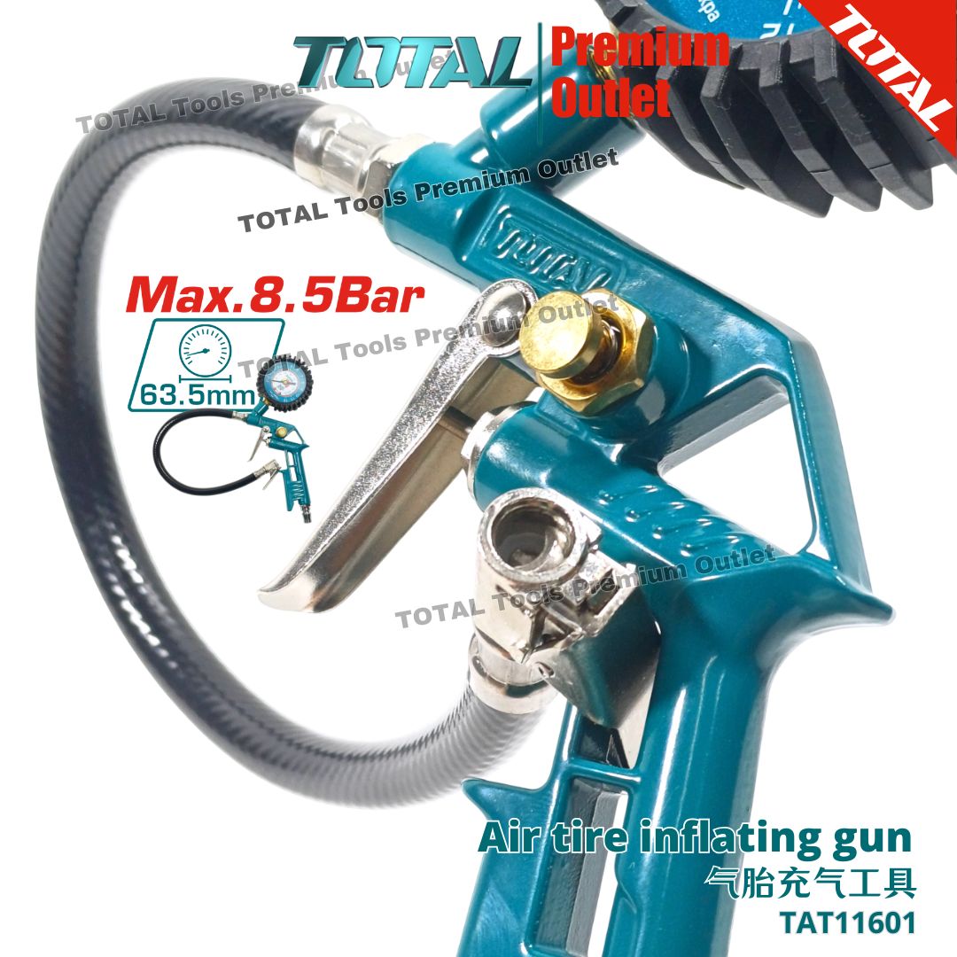 TOTAL Tools Air tire inflating gun Max pressure 8.5Bar (120PSI) 气胎充气工具 ...