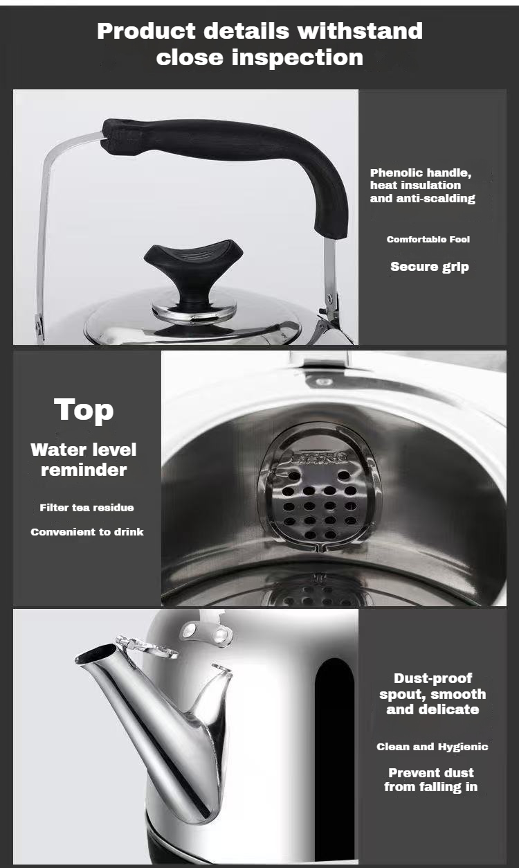 15L electric kettle large capacity stainless steel boiling whistle ...