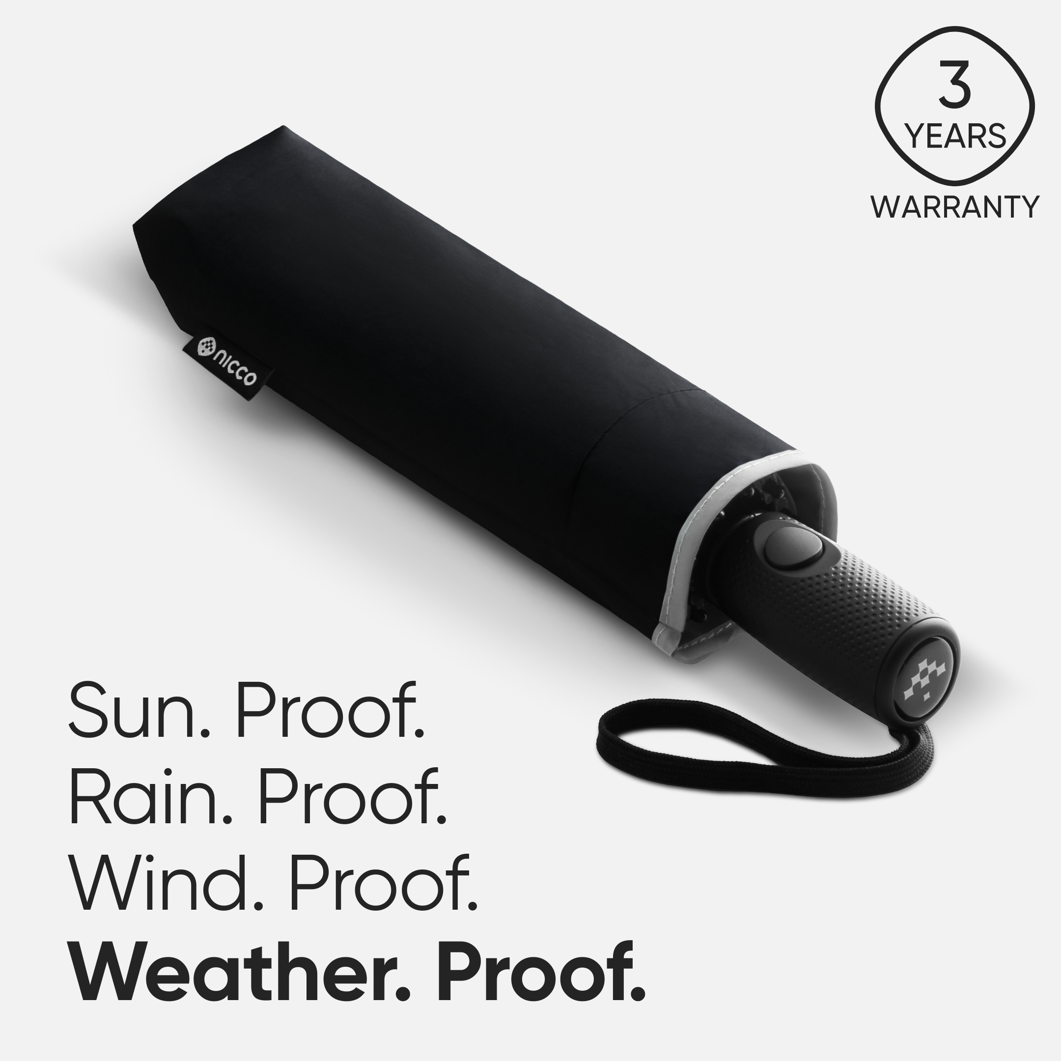 NICCO Travel Umbrella Compact Foldable Auto Open Close Windproof UPF 50 ...